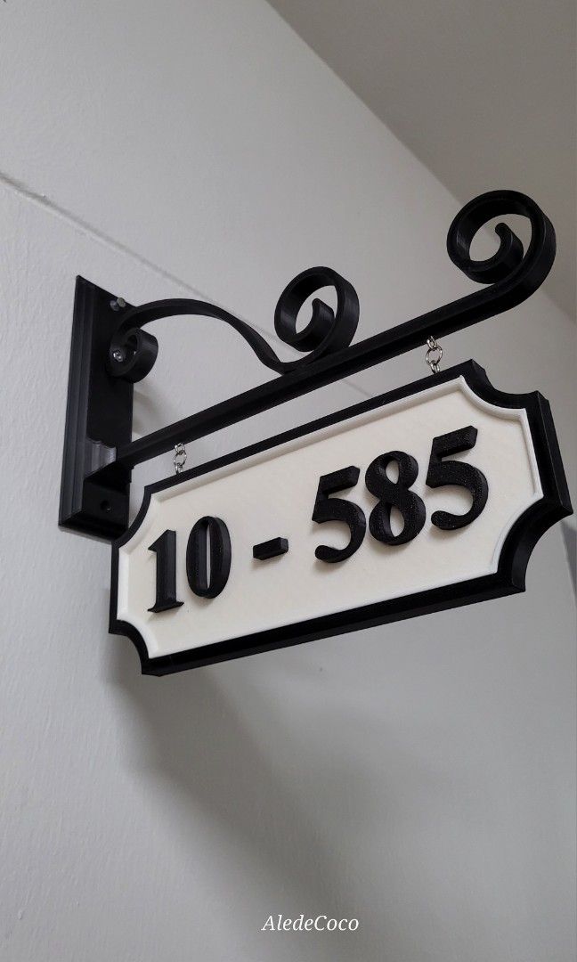 3D Printed unit number plate outdoor wall customised 3D Printed main ...