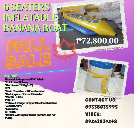 6 SEATERS INFLATABLE BANANA BOAT, Everything Else, Others on Carousell