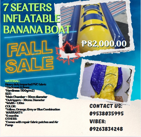 7 SEATERS INFLATABLE BANANA BOAT, Everything Else, Others on Carousell
