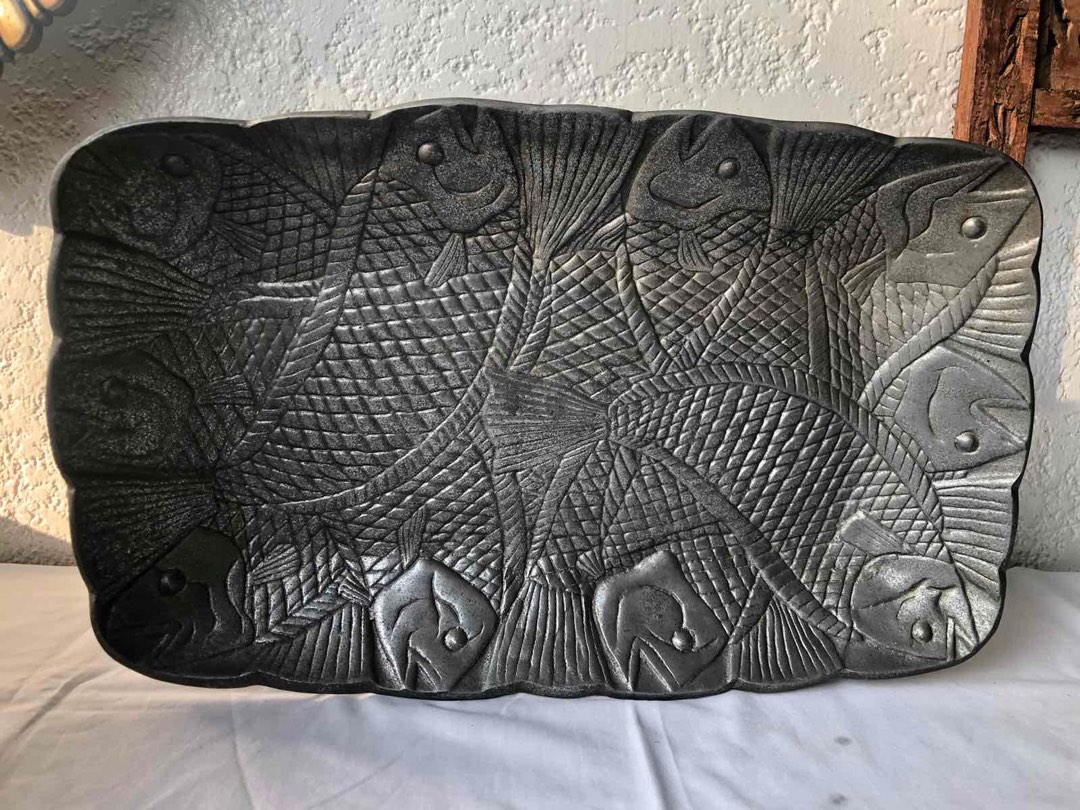 Antique Large Aluminum Fish Design Serving Tray C7, Hobbies & Toys ...