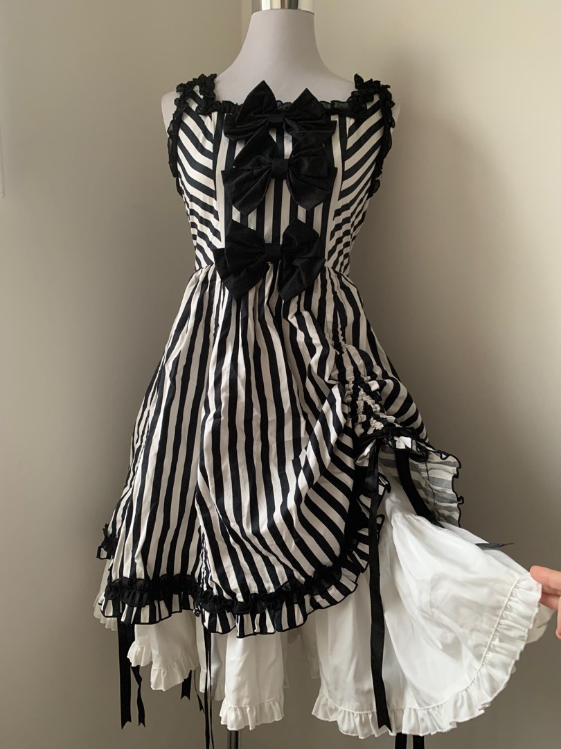Bodyline Stripe Bustle Lolita Dress, Women's Fashion, Dresses & Sets ...