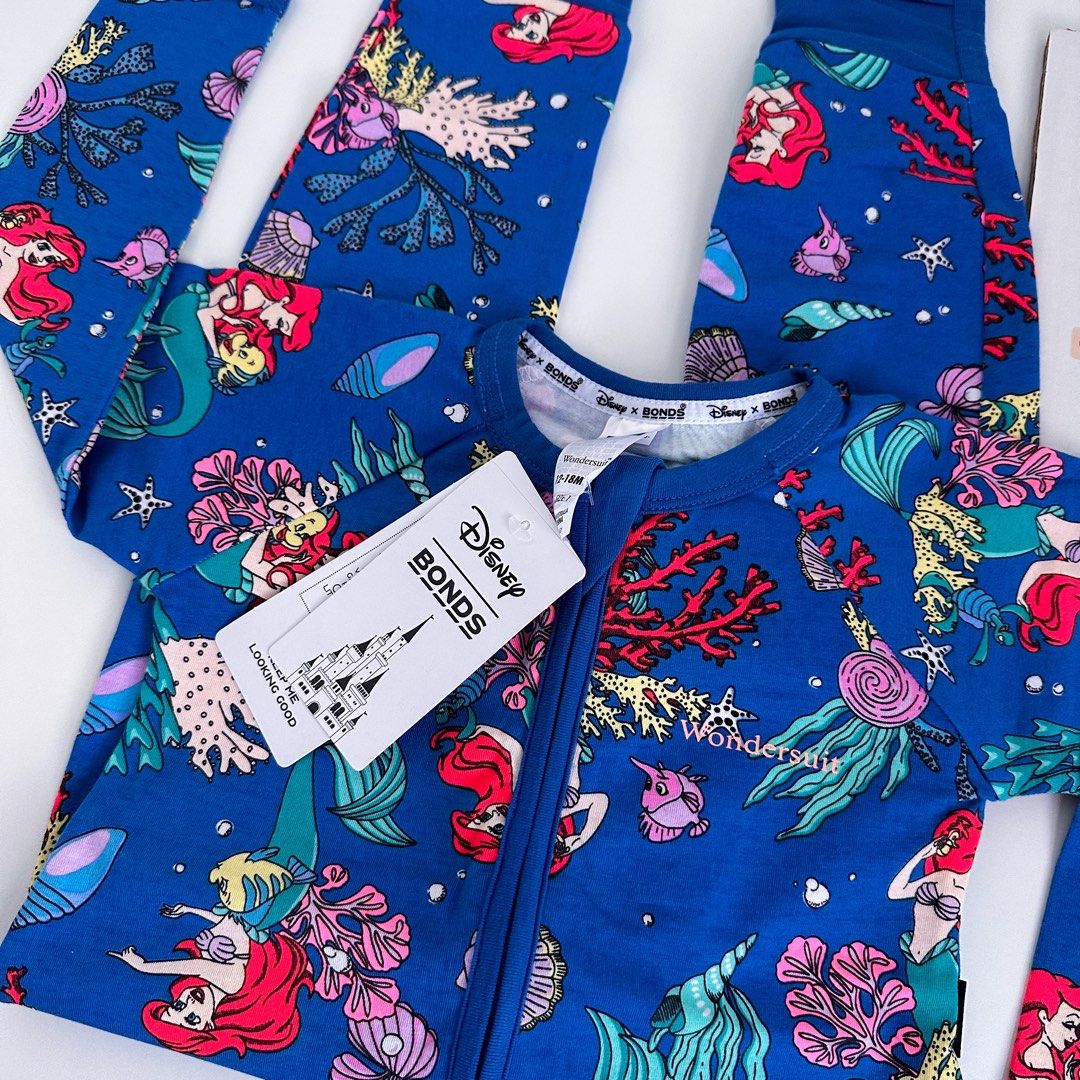 Bonds Wondersuit x Disney The Little Mermaid Blue, Babies & Kids ...