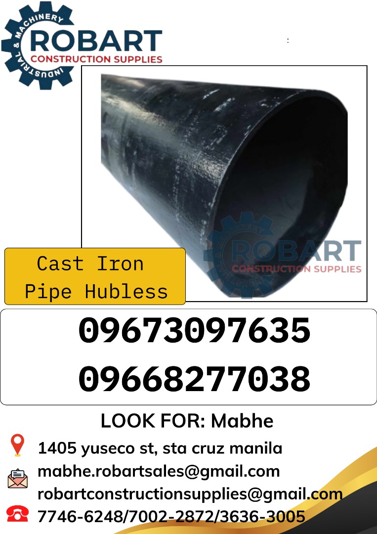 CAST IRON PIPE HUBBLES, Commercial & Industrial, Construction Tools ...