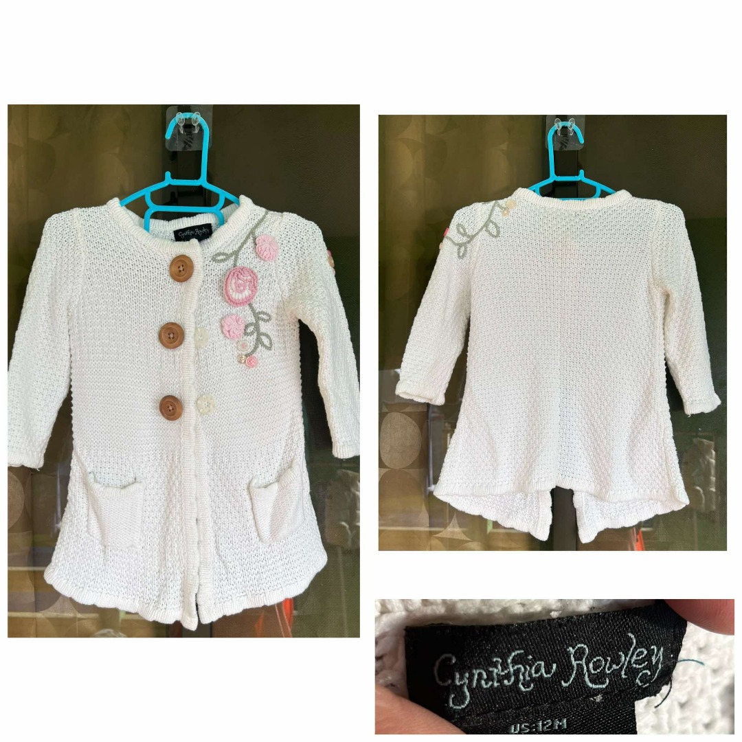 CYNTHIA ROWLEY KNITTED OFF WHITE BUTTONDOWN CARDIGAN for GIRLS 1-3 years old, Babies & Kids ...