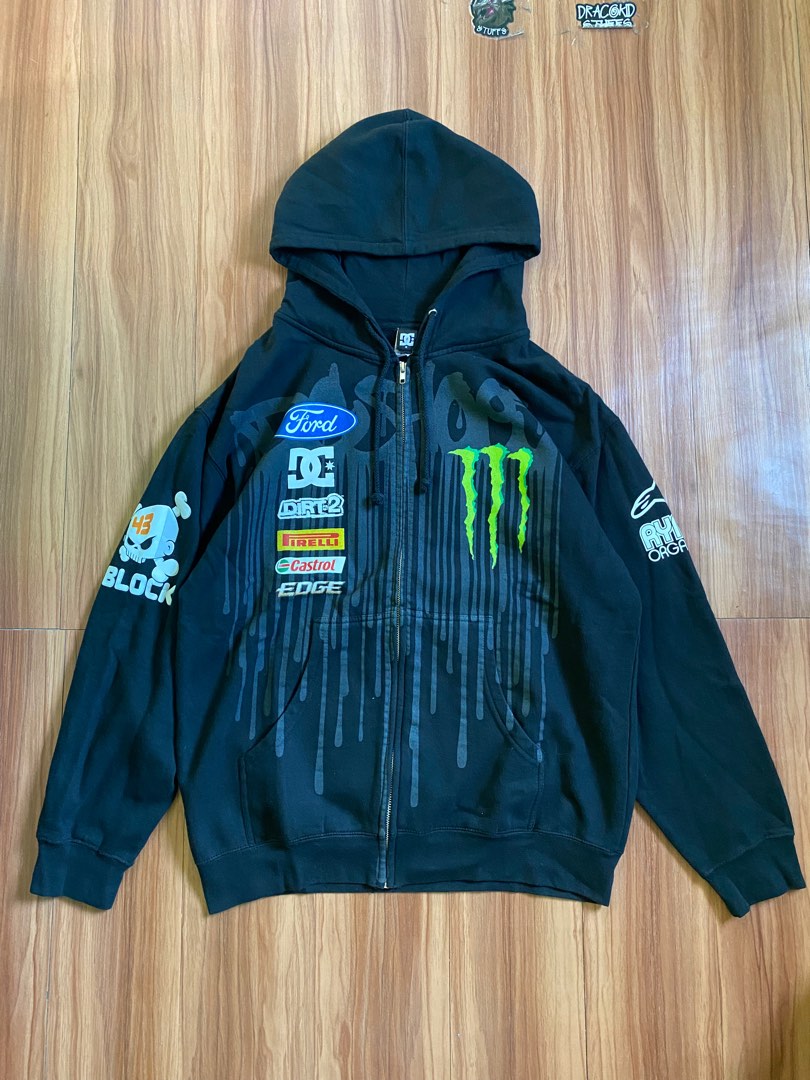 DC Monster Energy Ken Block 43 Zip Hoodie, Men's Fashion, Coats, Jackets and Outerwear on Carousell