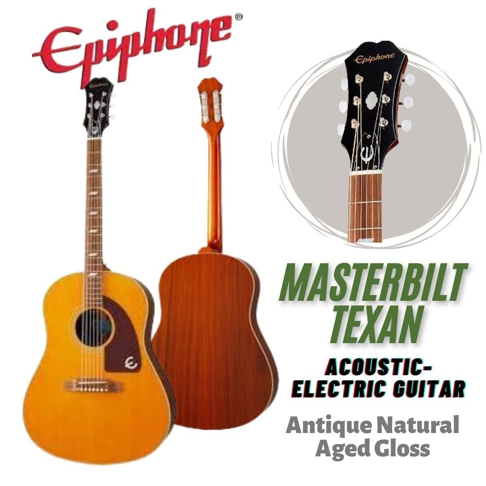 Epiphone Masterbilt Texan Acoustic-Electric Guitar - Antique Natural ...
