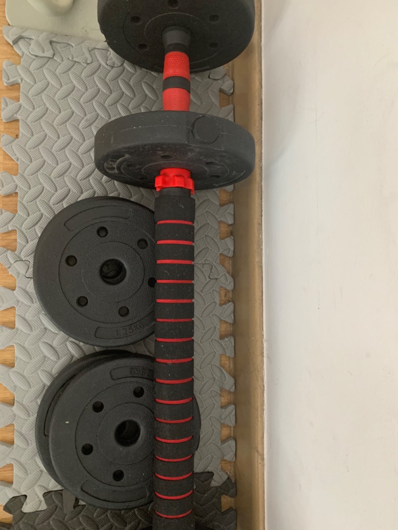 FULL SET Dumbbell Detachable PVC FREE Ab Rollers, Sports Equipment ...