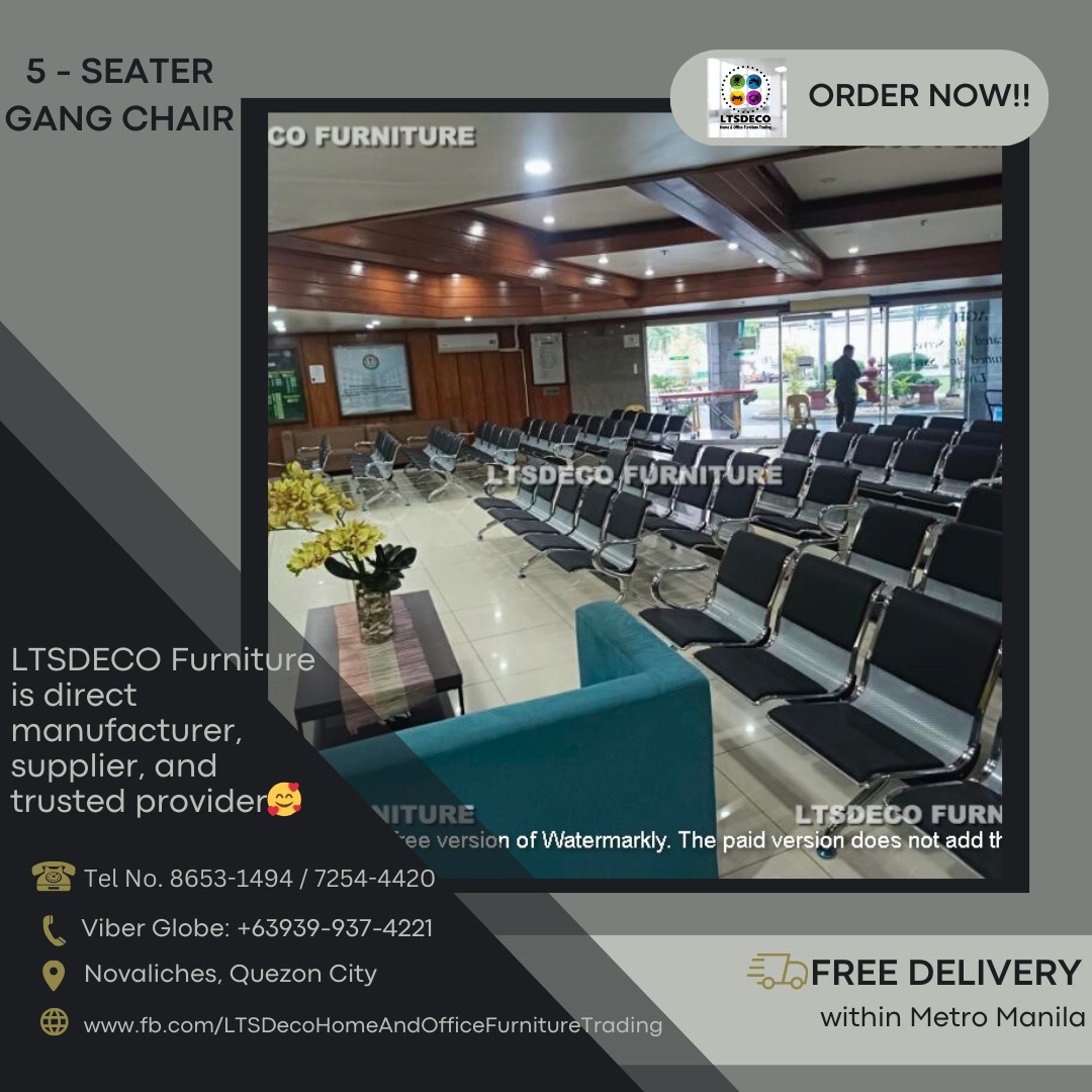 GANG CHAIRS OFFICE PARTITION FURNITURE, Furniture & Home Living, Office ...