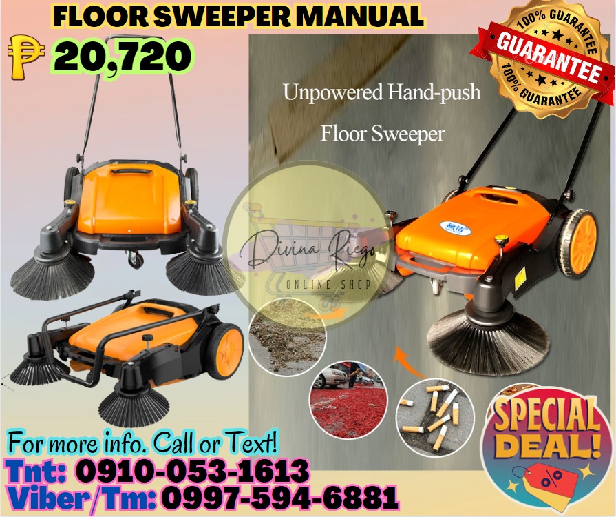 Hand Push Type Sweeping Machine Handheld Floor Sweeper Manual Road ...