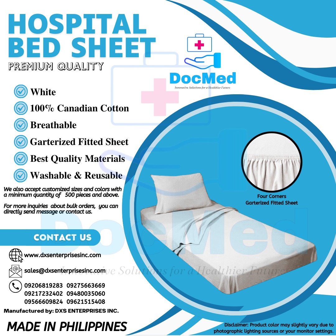 HOSPITAL BED SHEET STANDARD SIZE- AVAILABLE IN WHITE AND POWDER BLUE ...