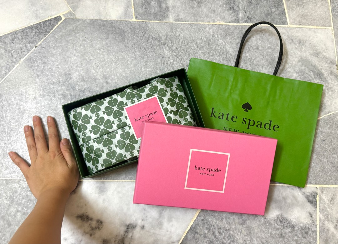 Kate Spade Authentic Box with Paper Bag and Logo Paper, Luxury ...