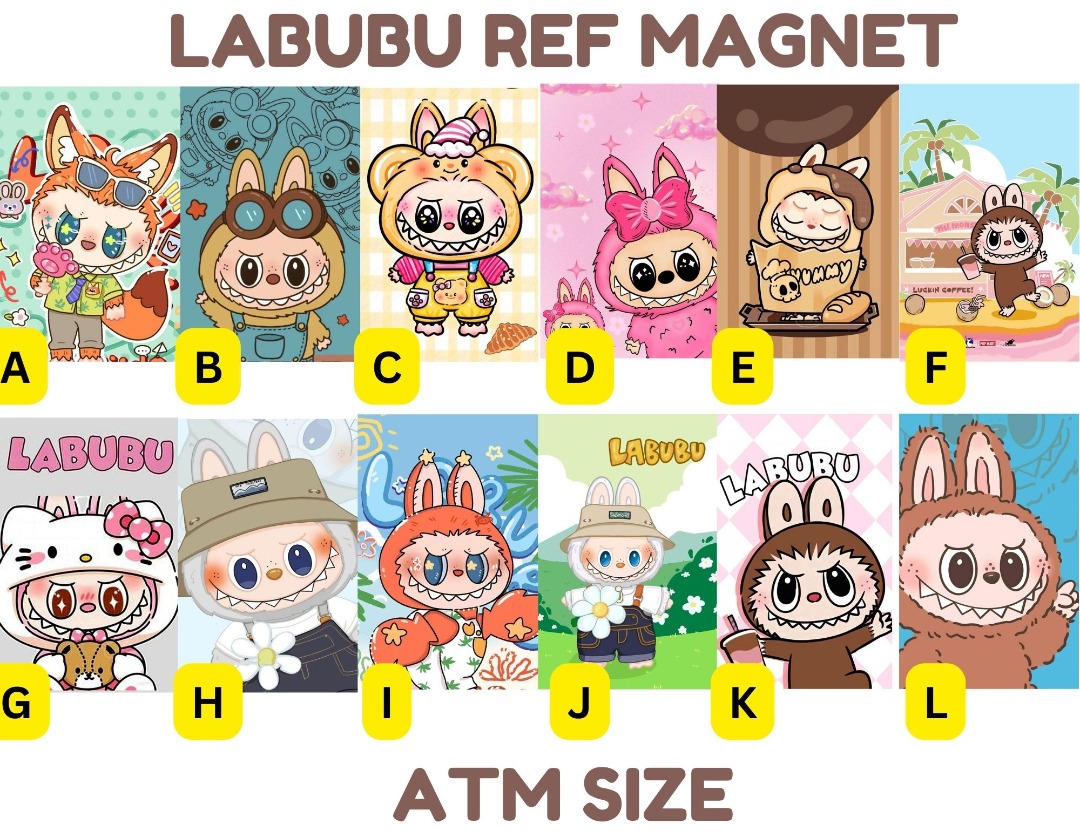 Labubu ATM size rubber magnet, Everything Else, Others on Carousell