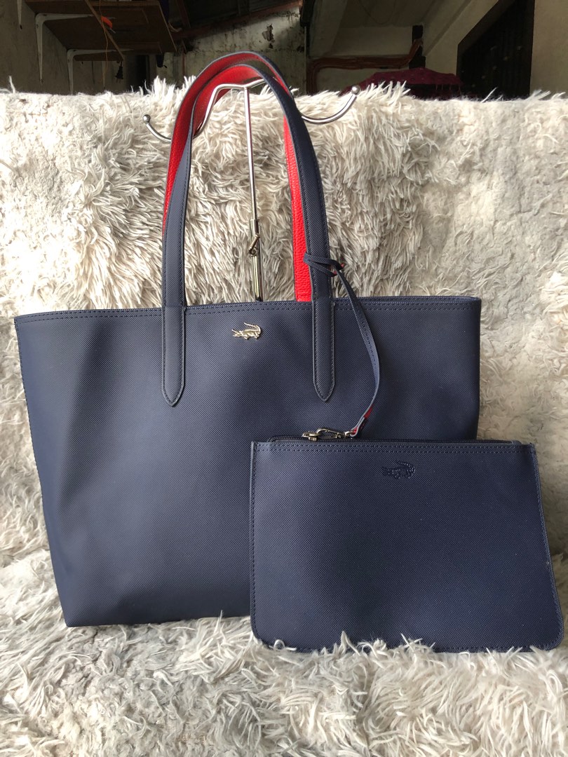 lacoste tote bag anna reversible, Luxury, Bags & Wallets on Carousell