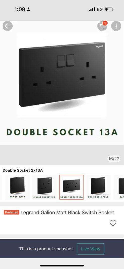 Le grand switch and socket, TV & Home Appliances, Electrical, Adaptors ...