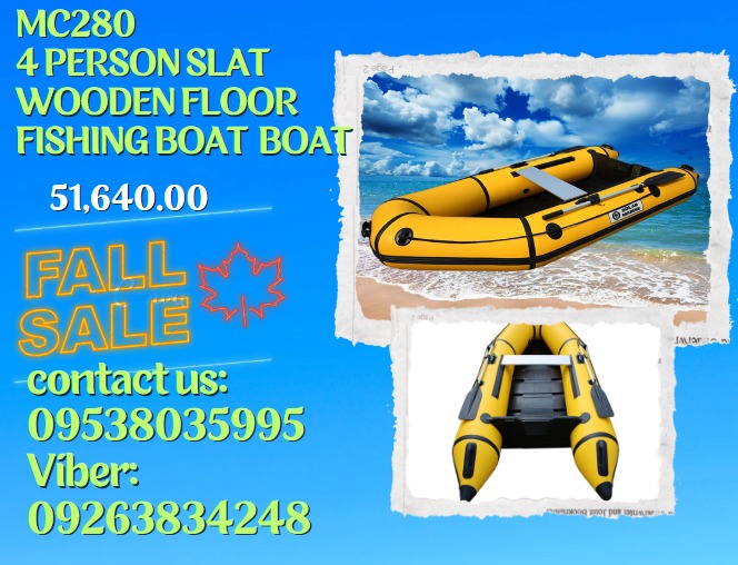 MC280 4 Person Slat Wooden Floor fishing boat Boat, Sports Equipment ...