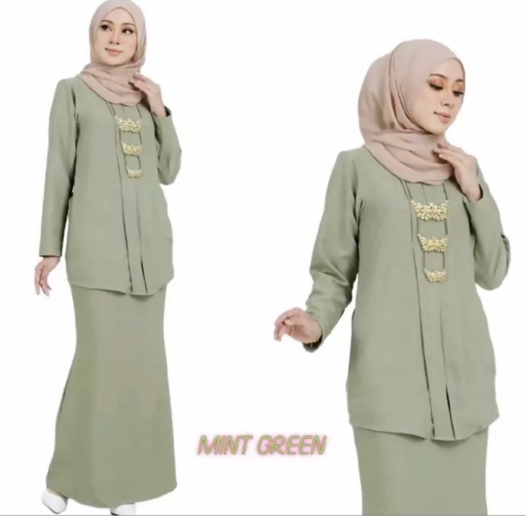 MINI KEBAYA IRONLESS, Women's Fashion, Muslimah Fashion, Baju Kurung ...