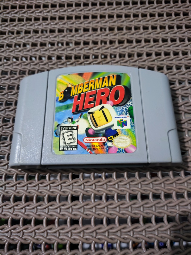 N64 Nintendo 64 Game Cartridge Bomber Man Hero, Video Gaming, Video ...