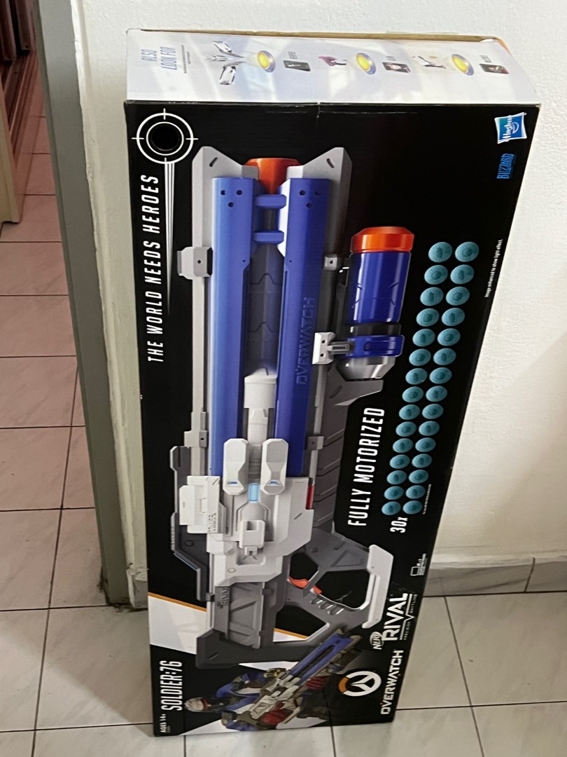 Nerf Overwatch Soldier 76 Nerf Rival Blaster with Targeting Visor and ...