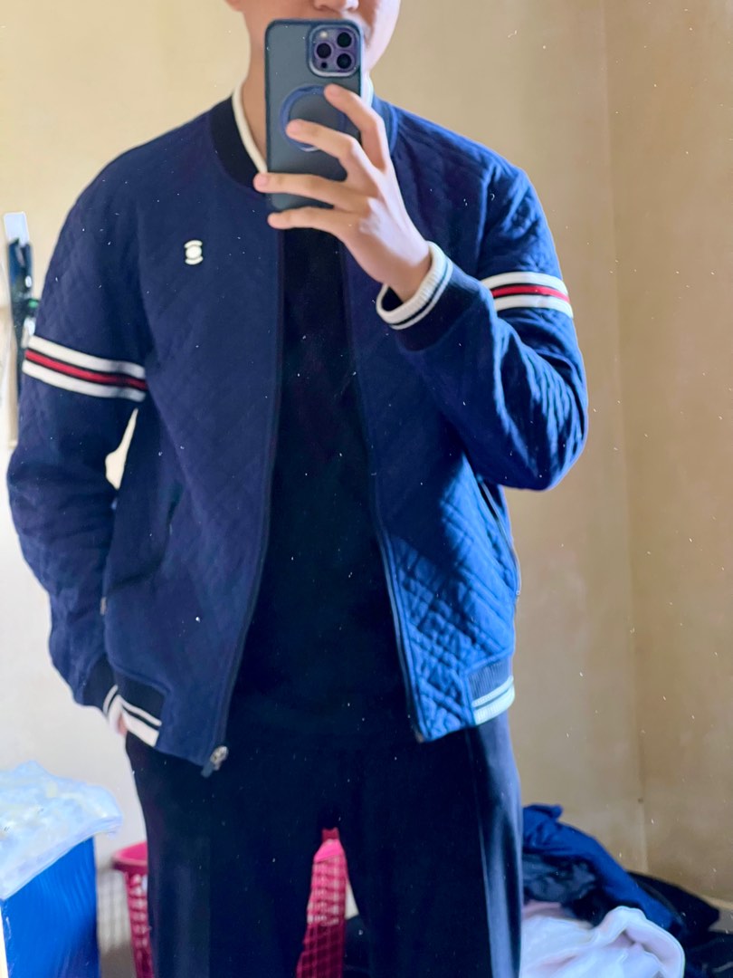 Original Varsity jacket Dark Blue W.Angle, Men's Fashion, Coats ...