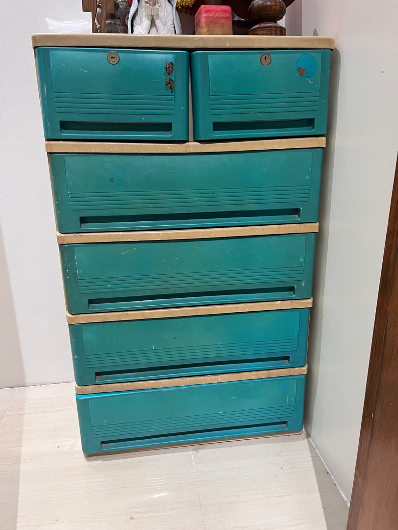 orocan blue green 6 compartment plastic drawer cabinet, Furniture ...