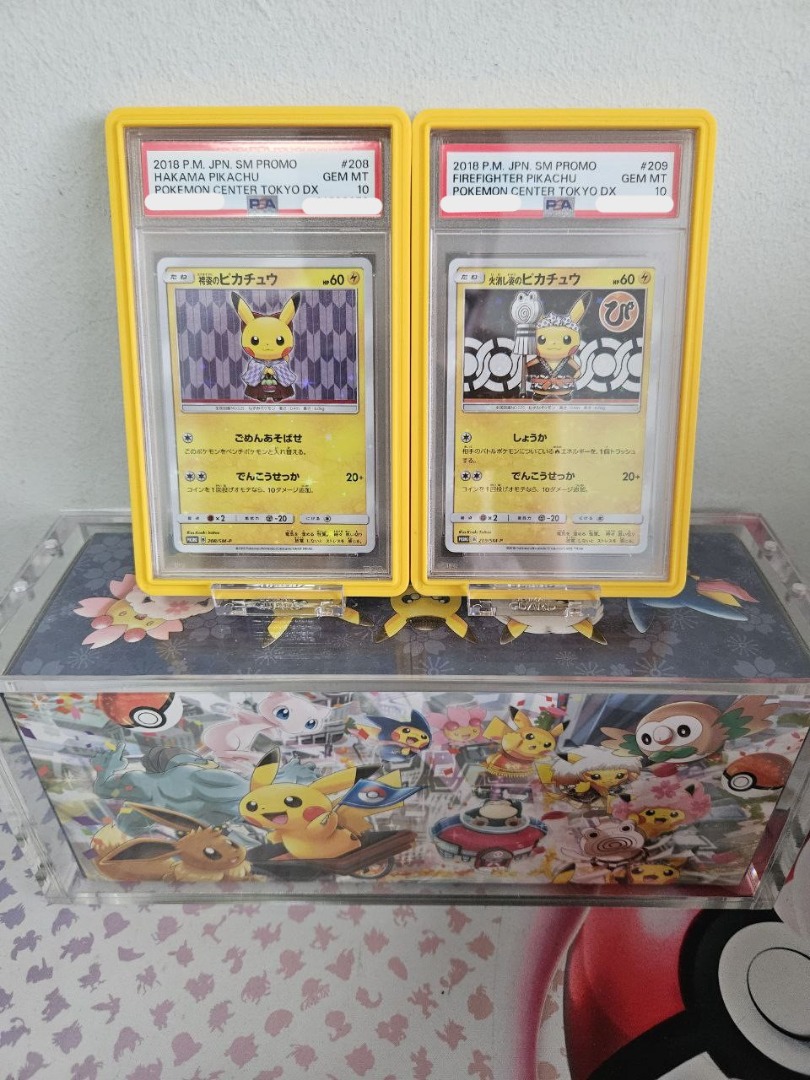 Pokemon TCG - Pikachu Hakama & Firefighter PSA10 (Sequential), Hobbies ...