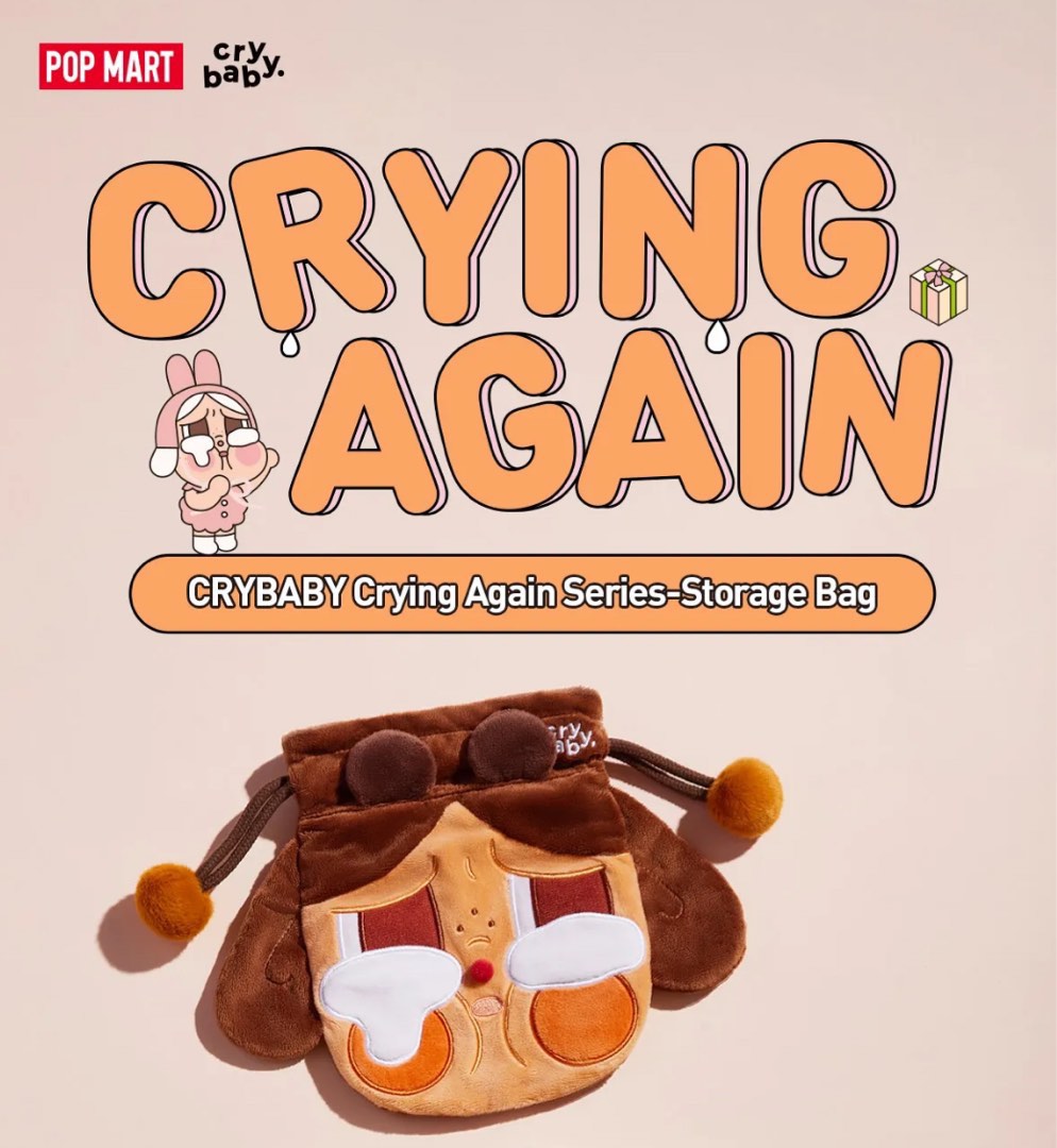 Pop Mart Cry Baby Crying Again Storage Bag, Women's Fashion, Bags ...