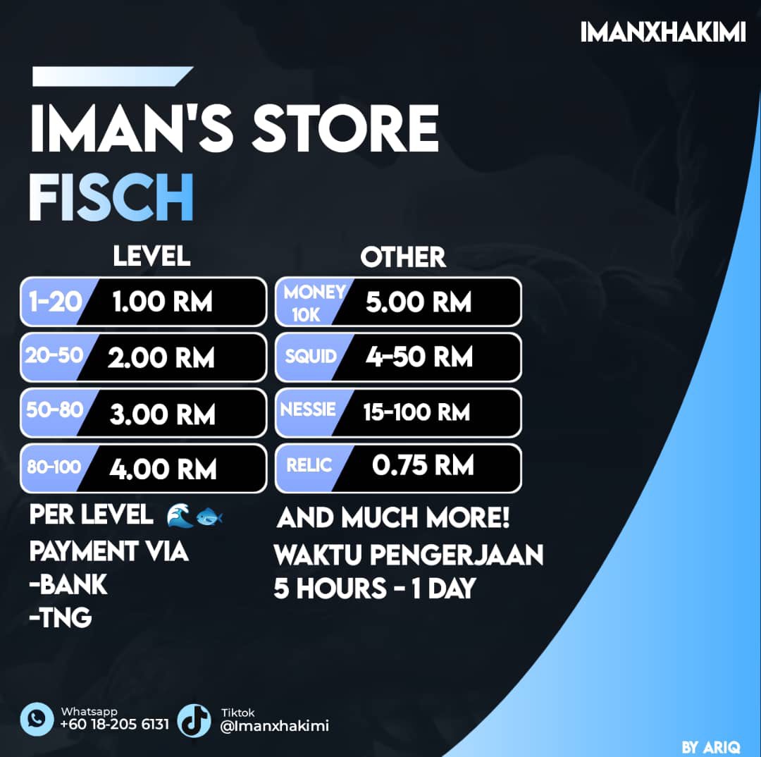 roblox fisch games joki, Video Gaming, Video Games, Others on Carousell