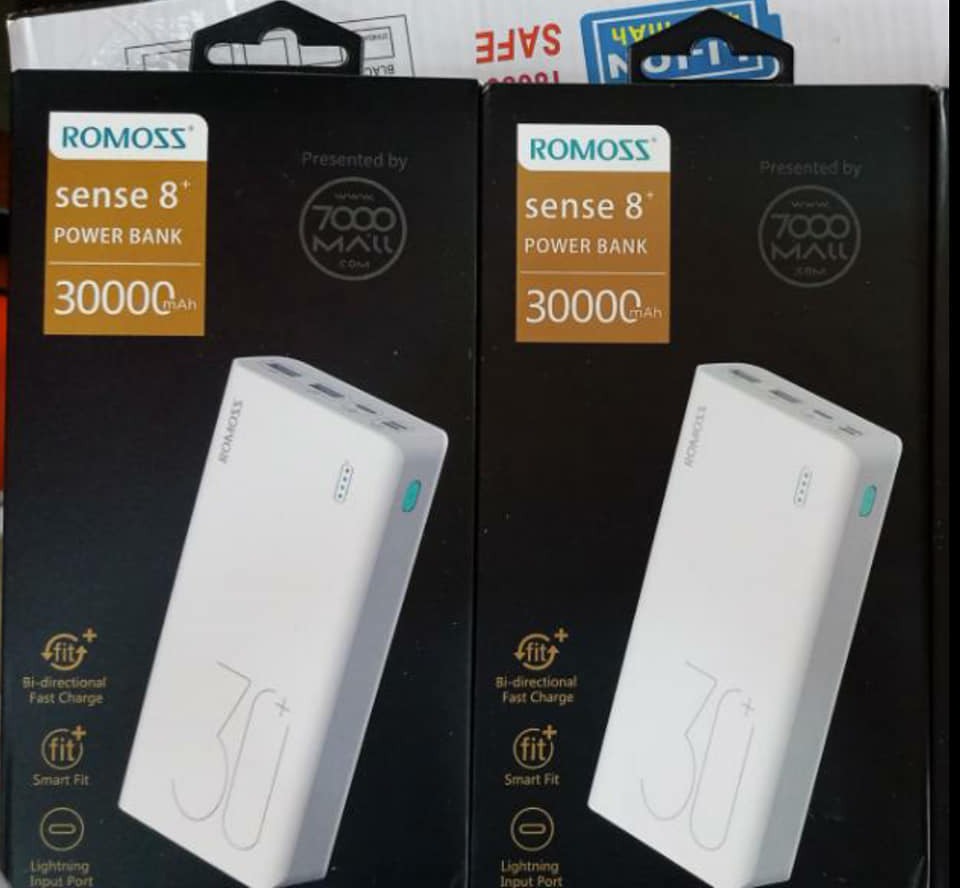 Romoss Sense 8 Plus 30000mAh Power Bank QC 3.0 22.5W Super Fast Charge Type-C PowerBank, Mobile ...