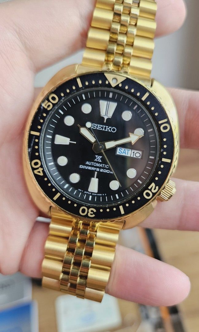 Seiko Prospex GOLD Turtle, Luxury, Watches on Carousell