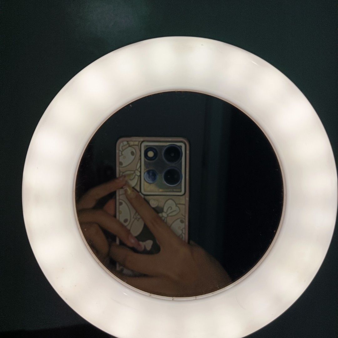 pink ring light lamp with 3 colors and mirror usb, Photography ...