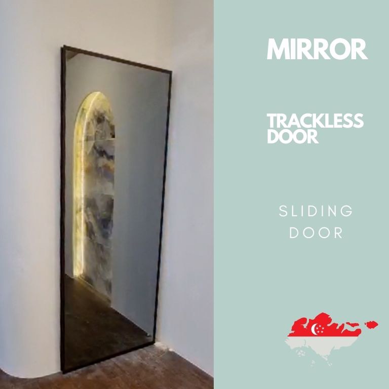 Sliding door ghost trackless with mirror, Furniture & Home Living ...