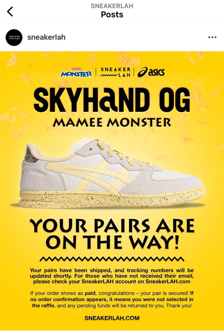 Sneakerlah X Asics X Mamee Monster Skyhand OG, Men's Fashion, Footwear ...