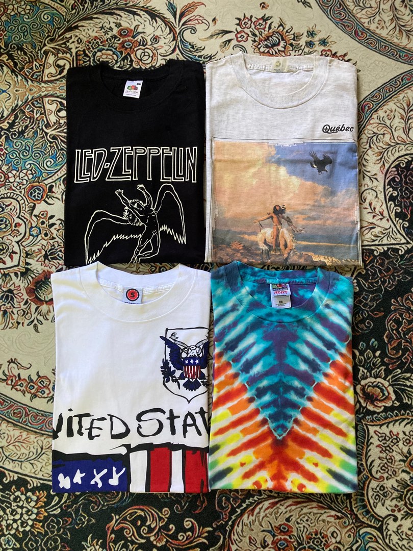 Vintage Led Zeppelin World Cup Tie Dye Art, Men's Fashion, Tops & Sets ...