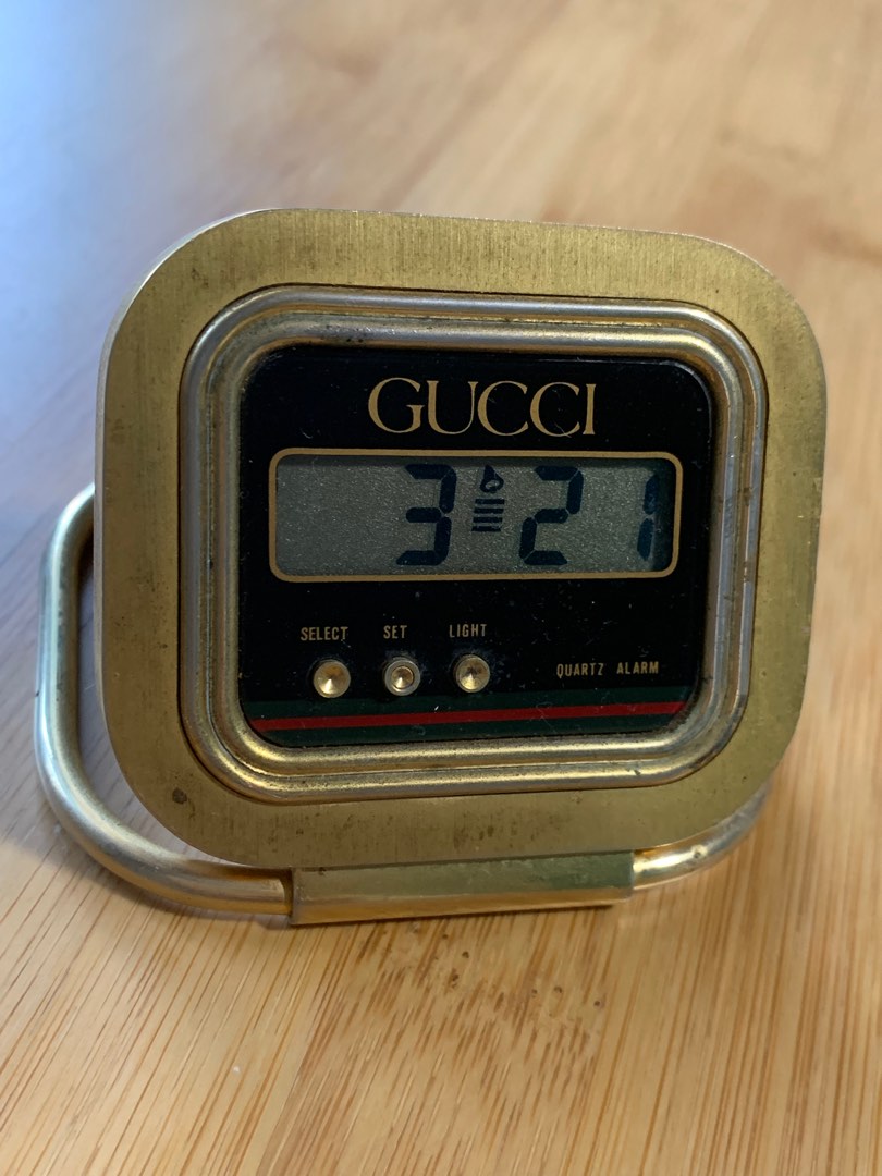 Vintage Gucci desk or travel clock, Luxury, Watches on Carousell