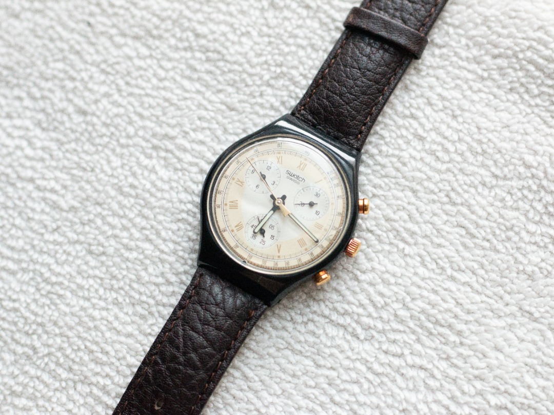 Vintage Swatch Chronograph Wristwatch 43mm, Luxury, Watches on Carousell