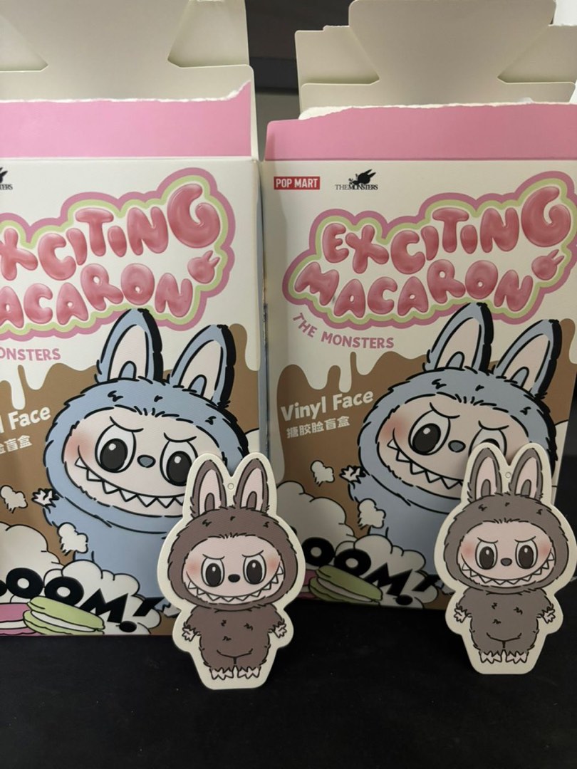 Authentic Labubu V1 macarons in toffee & sesame bean, Hobbies & Toys ...