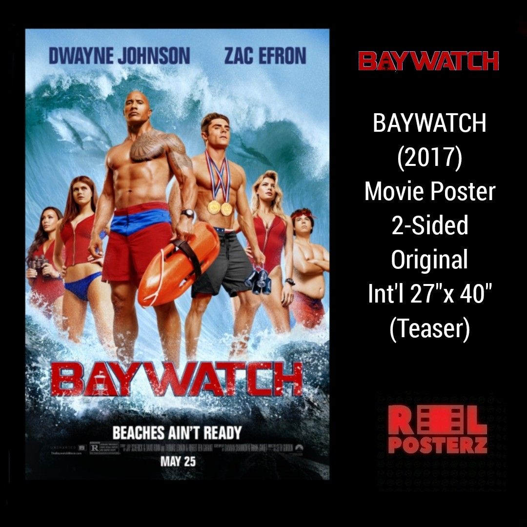 BAYWATCH (2017) Movie Poster 2-Sided Original Int'l 27"x 40" (Teaser), Hobbies & Toys ...