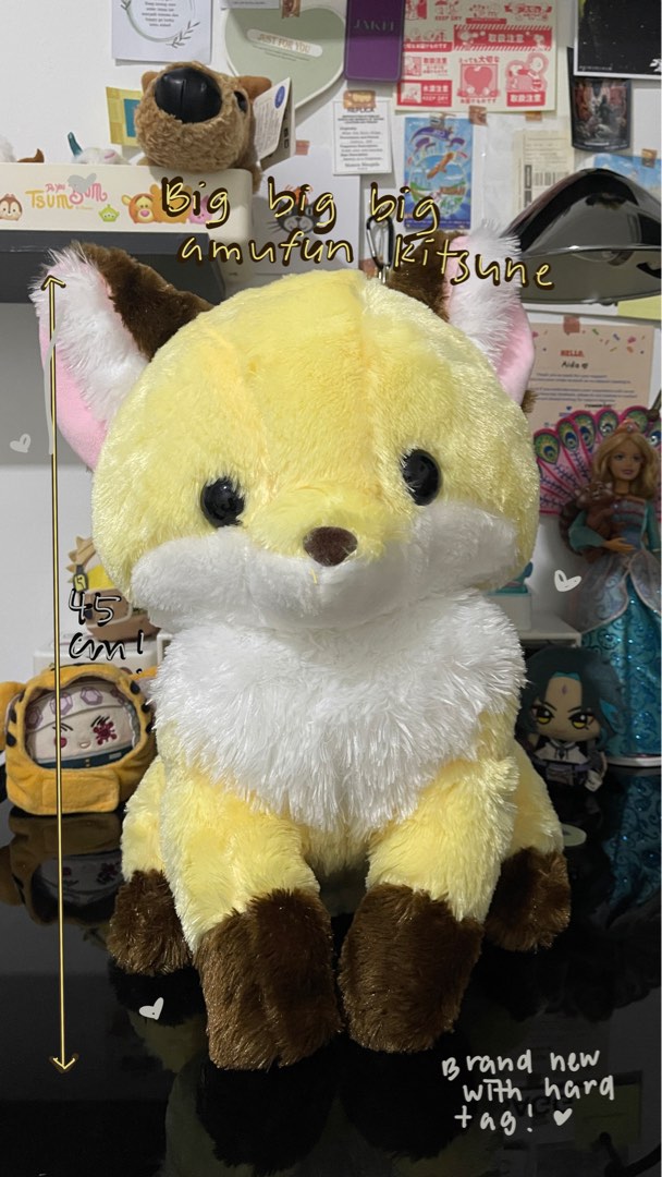 Big amuse amufun kitsune fox plush, Hobbies & Toys, Toys & Games on ...