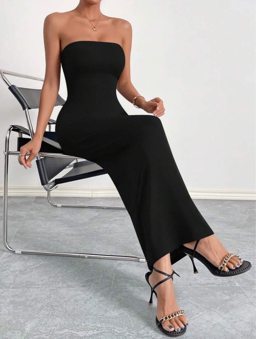 Black Bodycon Maxi Dress, Women's Fashion, Dresses & Sets, Dresses on ...