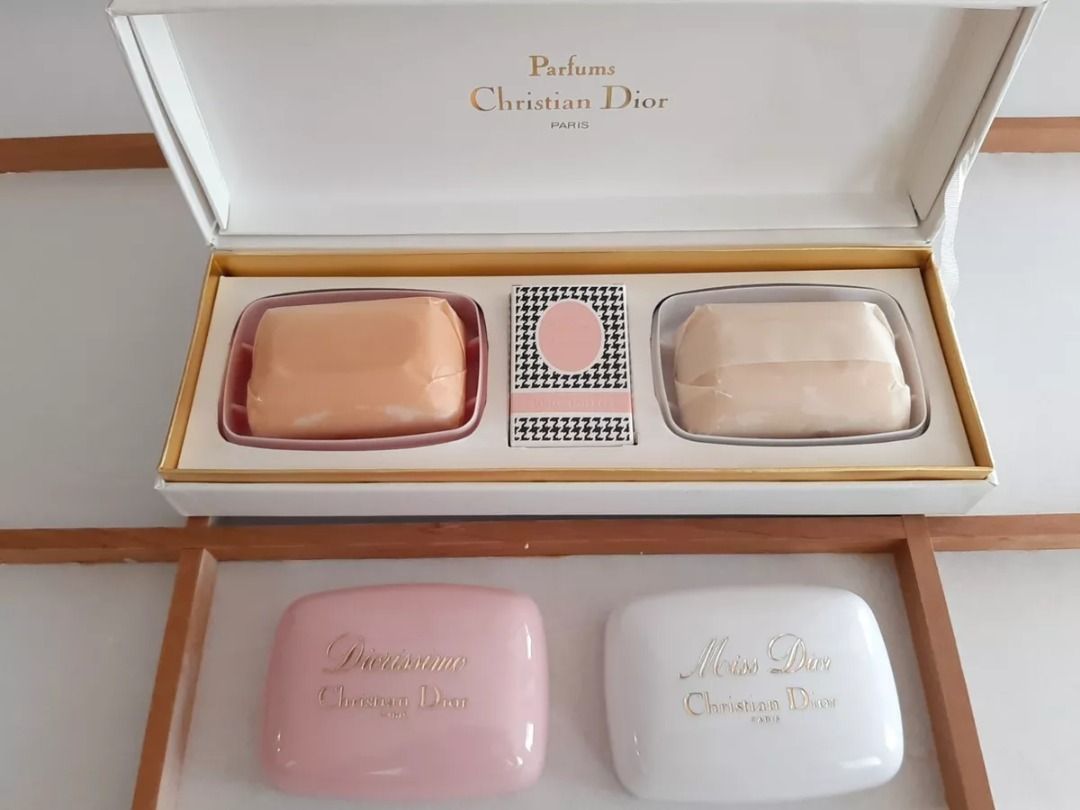 CHRISTIAN DIOR PARIS SOAP PERFUME SET DIORISSIMO MISS DIOR VINTAGE ...
