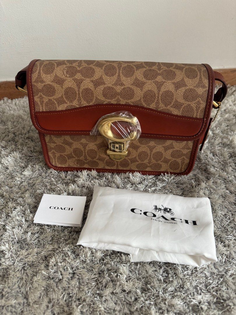 Coach Studio Shoulder Bag in Signature Canvas, Fesyen Wanita, Tas ...