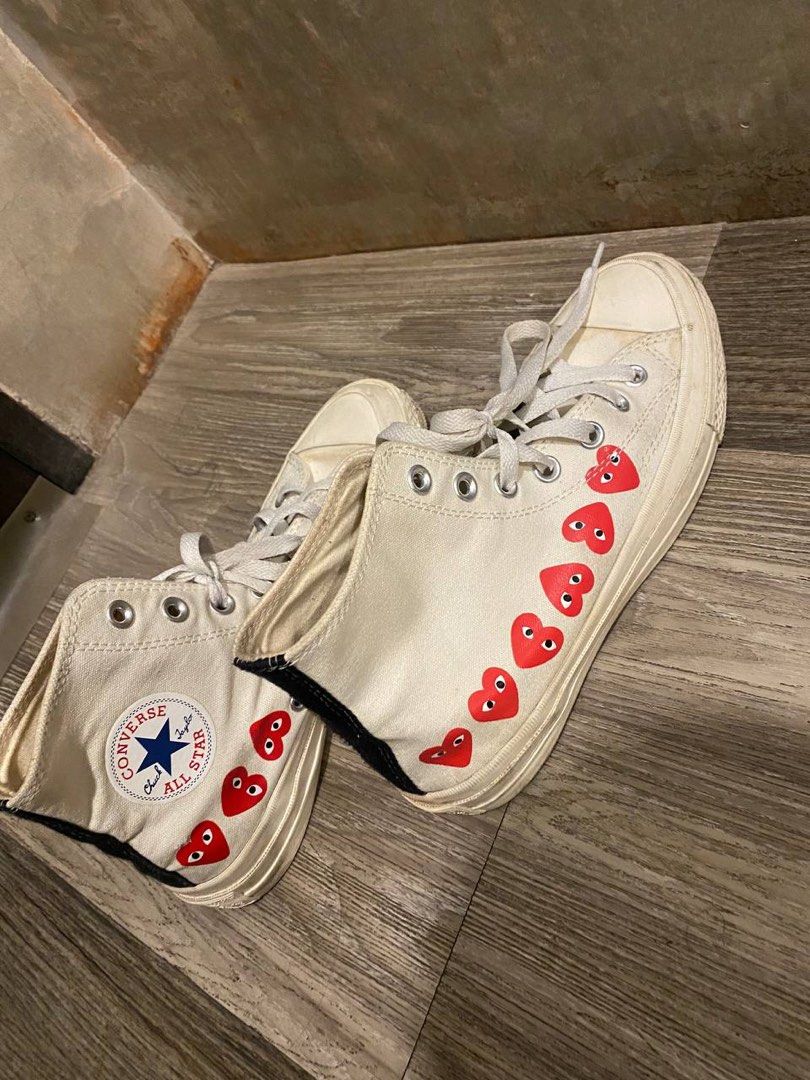 Converse Cdg High Cut White, Women's Fashion, Footwear, Sneakers on ...