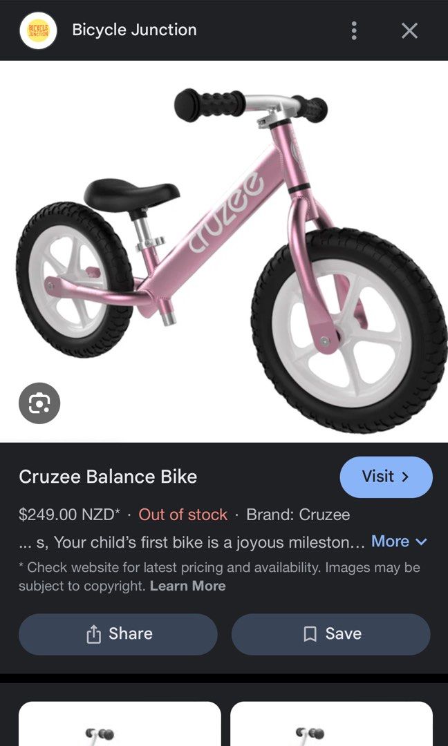 Cruzee balance bike kids 18month to 5 years old pink color for girl ...