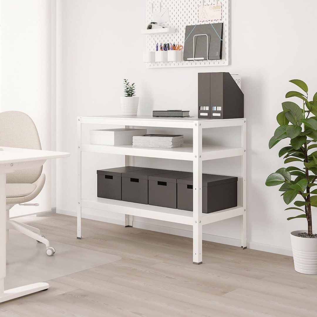 Ikea BROR Work Bench in White - 30% off!, Furniture & Home Living ...