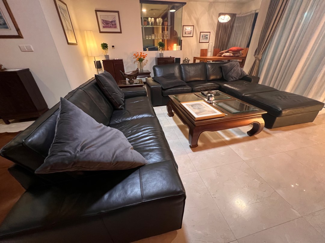 Ikea Kivik Leather Sofa set, Furniture & Home Living, Furniture, Sofas ...