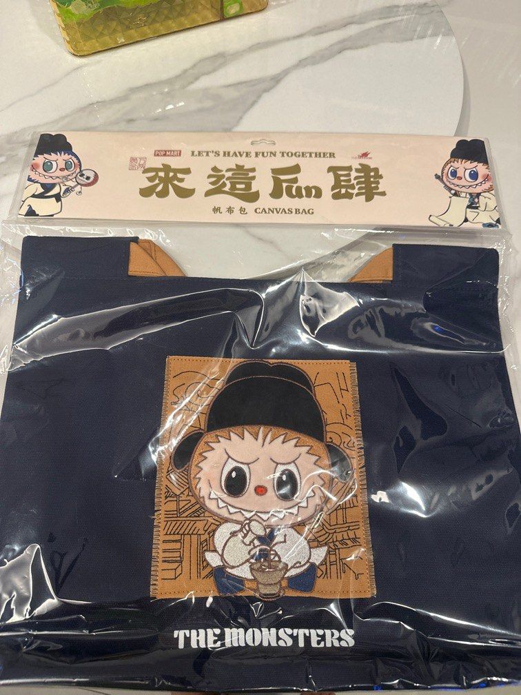 Labubu blue canvas bag, Hobbies & Toys, Memorabilia & Collectibles, Fan ...