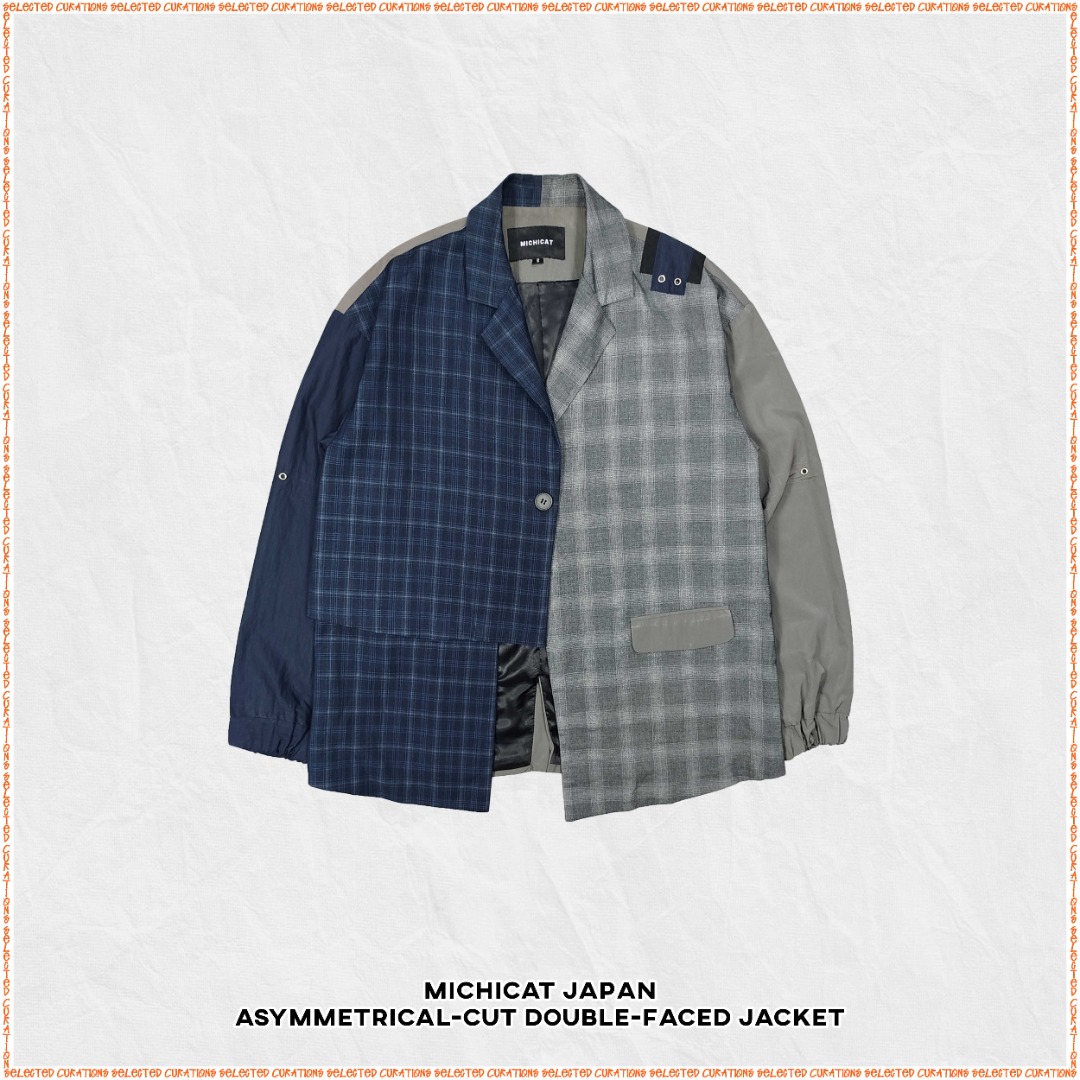 MICHICAT JAPAN ASYMMETRICAL-CUT DOUBLE-FACED JACKET, Men's Fashion ...