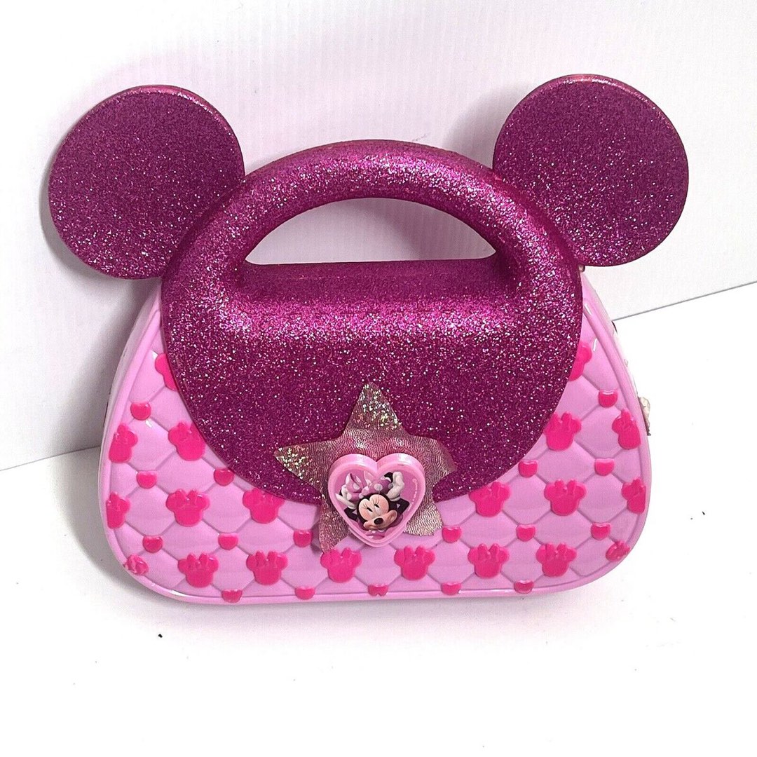 Minnie Mouse Pink Plastic Lidded Bag Purse Disney Store London ...
