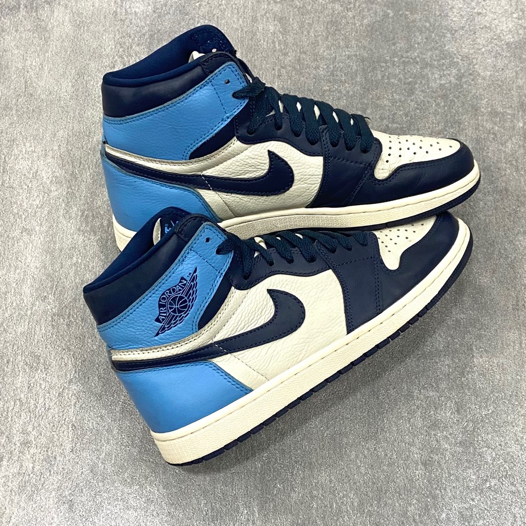 Nike Air Jordan 1 High Obsidian, Fesyen Pria, Sepatu , Sneakers di ...