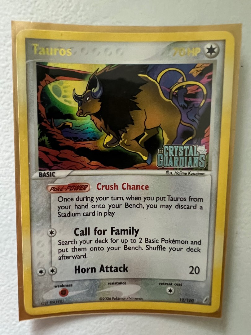 Pokemon Tauros Crystal Guardians Foil, Hobbies & Toys, Toys & Games on ...